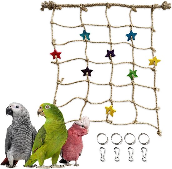 Vogel klimtouw net ladder maat - 45 x 50 cm parkietenkooi opknoping ...