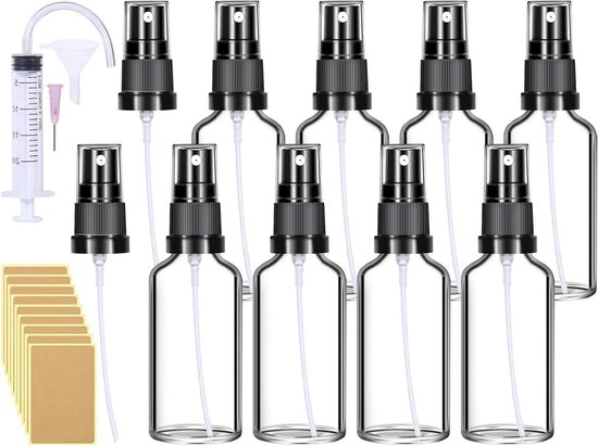 Spuitfles voor parfum en cosmetica - Set van 8 kleine glazen ...