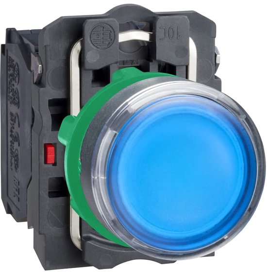 Schneider XB5AW36B5 Drukknop Blauw Vlak 1NC+1NC LED 24V AC/DC | bol