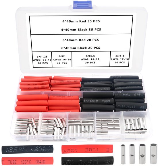 210 Stuks 4 Soorten Niet-geïsoleerde Stootverbinders kit - Cilindrische ...
