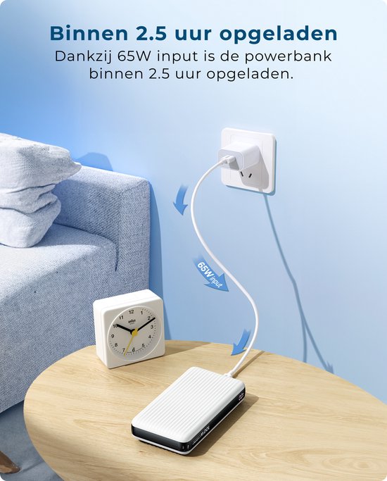 Voomy Powerbank 20000 mAh - 100W Snellader - Geschikt voor Laptop ...