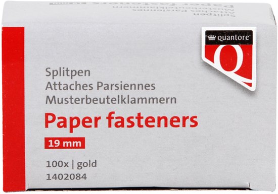 Splitpen Quantore 19mm 100 stuks goud | 240 stuks | bol