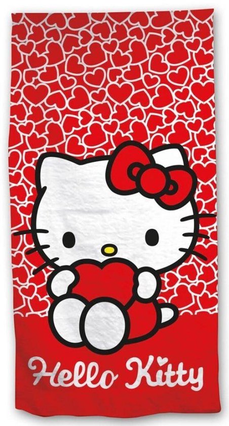 Hello Kitty strandlaken rood polyester 70 x 140 cm | bol
