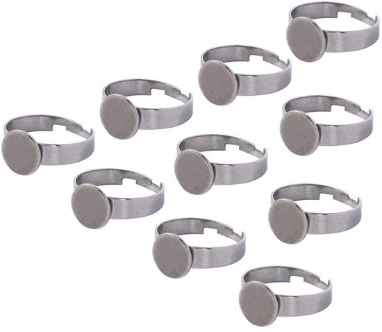 TRANKIELO® - Verstelbare RVS Vingerring Bases (10 Stuks) – DIY Ring ...