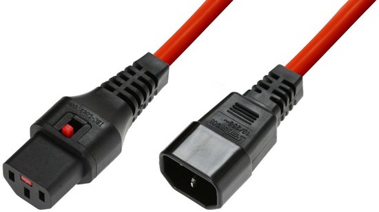 Microconnect MC-C13C14LOCK-2M electriciteitssnoer Rood C13 stekker C14 ...