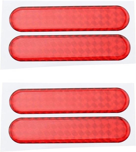 Allecto Plus - Set van 4 Reflecterende Stickers voor Auto - Rode ...