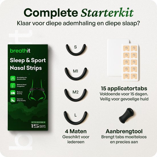 Breathit® Magnetische Neusstrips - 15 Paar - Neusspreider Set ...