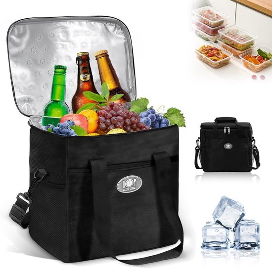 Mini-sac isotherme pliable 16 litres - noir, sac thermique portable ...
