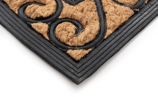 Bogota Kokos - Deurmat - Halfrond - Droogloopmat – Beige / Zwart ...