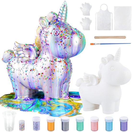 TRANKIELO® - DIY Eenhoorn Schilderset en Spaarpot – Educatief ...