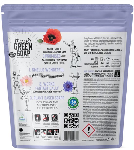 Marcel's Green Soap - Wascapsules - Wilde Bloemen - Gemak in één dosis ...