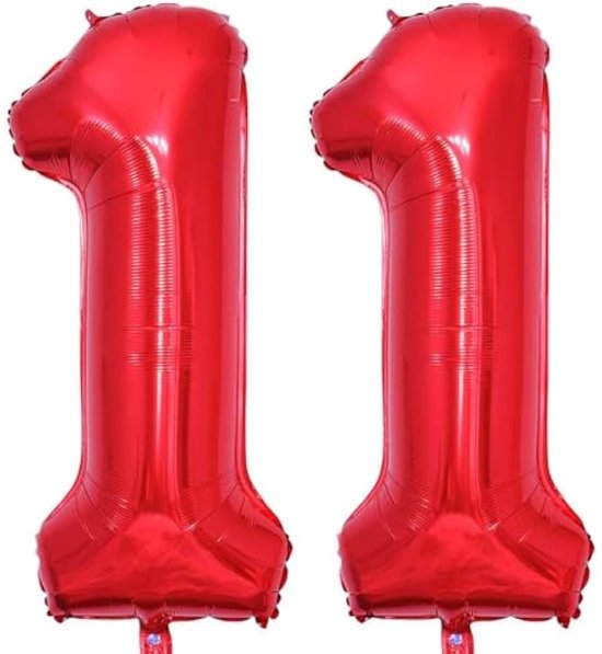 40inch Balloon Number 11 Red; 0-90 Balloon 11. Birthday Party Foil Age ...