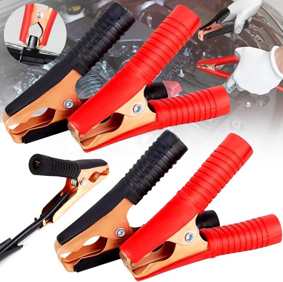 4Pcs Car Crocodile Clips - 100A Copper Crocodile Clip Clamps - Starter ...