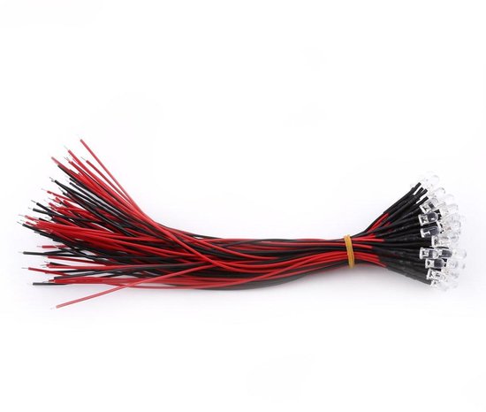 Allecto Plus - LED lampjes op draad 50 stuks (wit rood licht 5mm ...