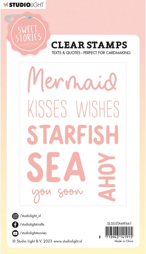 Studio Light Sweet Stories Clear Stamp Quotes Large Mermaid Kisses | bol