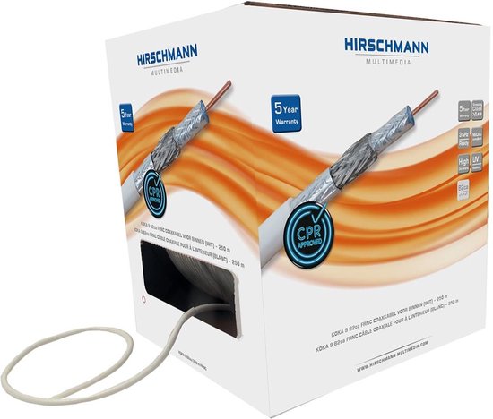 Hirschmann Multimedia KOKA 9 witte coaxkabel B2CA per 250 meter ...