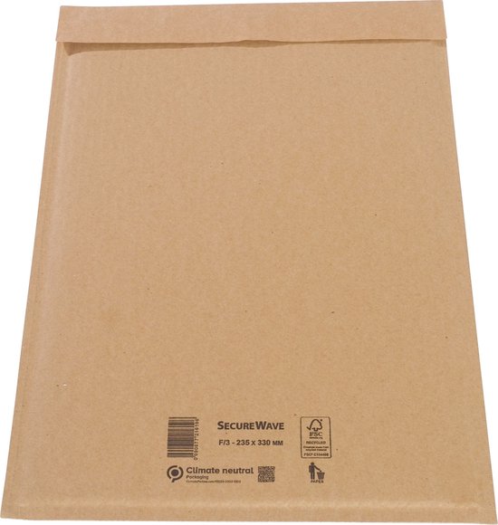 Gerecycleerde enveloppen MD Securepack® SecureWave, papieren vulling ...