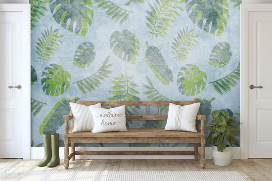 Fotobehang - Vlies Behang - Groene Botanische Bladeren - 368 x 280 cm | bol