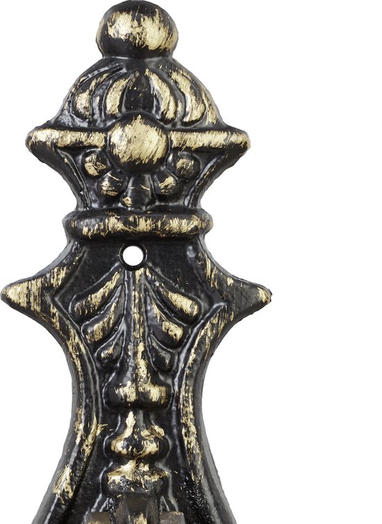 Relaxdays 2x deurklopper antiek - gietijzer - alternatief voor deurbel - klopring - brons | bol