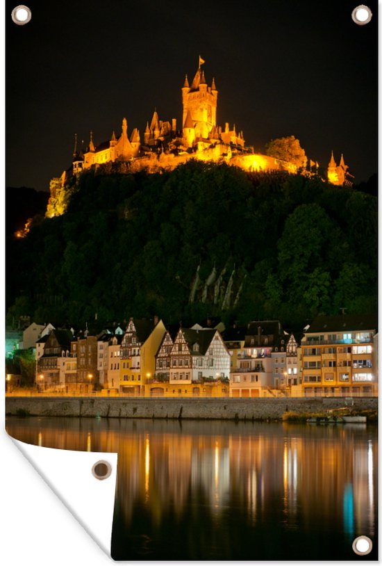Muurdecoratie Verlichte burcht Cochem - 120x180 cm - Tuinposter ...