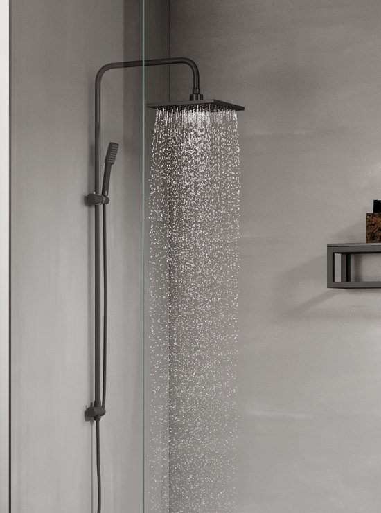 Badplaats Douchekop Set Rapid - Zwart - Doucheset Voor Regendouche ...