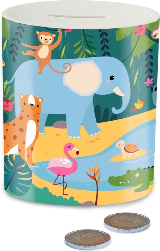 Spaarpot - Spaarblik - Jungle - Kinderen - Dieren - Spaarpotten ...