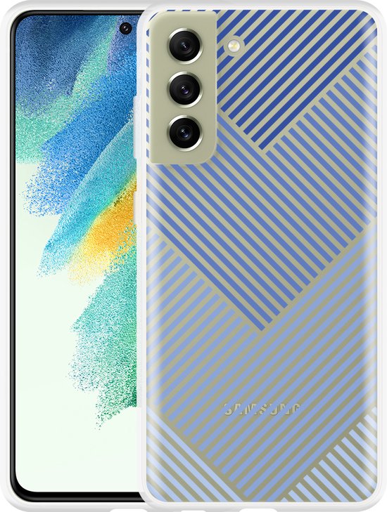 Cazy Hoesje geschikt voor Samsung Galaxy S21 FE - Art Lines | bol