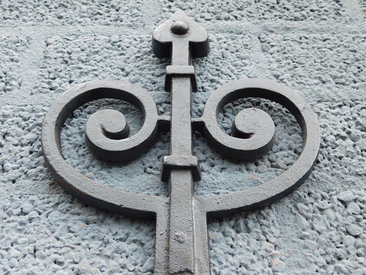 Muur/balk anker met schroefgaten, gietijzer, prachtig mooi anker ...