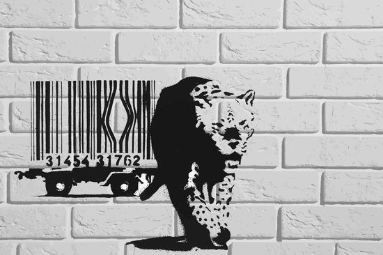 BANKSY Barcode Leopard Canvas Print | bol.com
