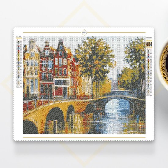Glimb® | HQ Diamond Painting Pakket | Amsterdam | 50x40cm | Rond ...