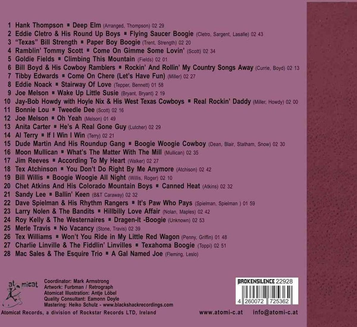 Hillbilly Boogie and Jive: Boogie Woogie Cowboy, various artists | CD ...