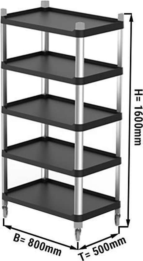 Kunststof rek - met 5 legborden | GGM Gastro | bol.com