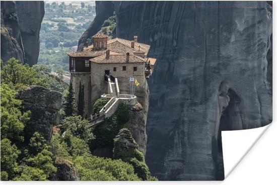 Clear day at the Meteora monasteries in Greece Poster 30x20 cm - small ...