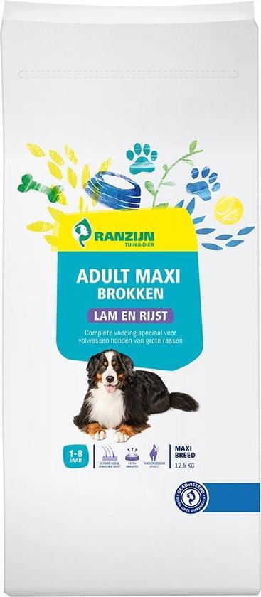 Ranzijn Hond Adult Maxi Lam en Rijst 12.5kg | bol