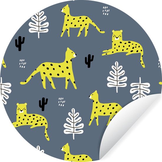 WallCircle - Muurstickers - Behangcirkel - Panter - Bladeren - Cactus - Patronen -... | bol.com