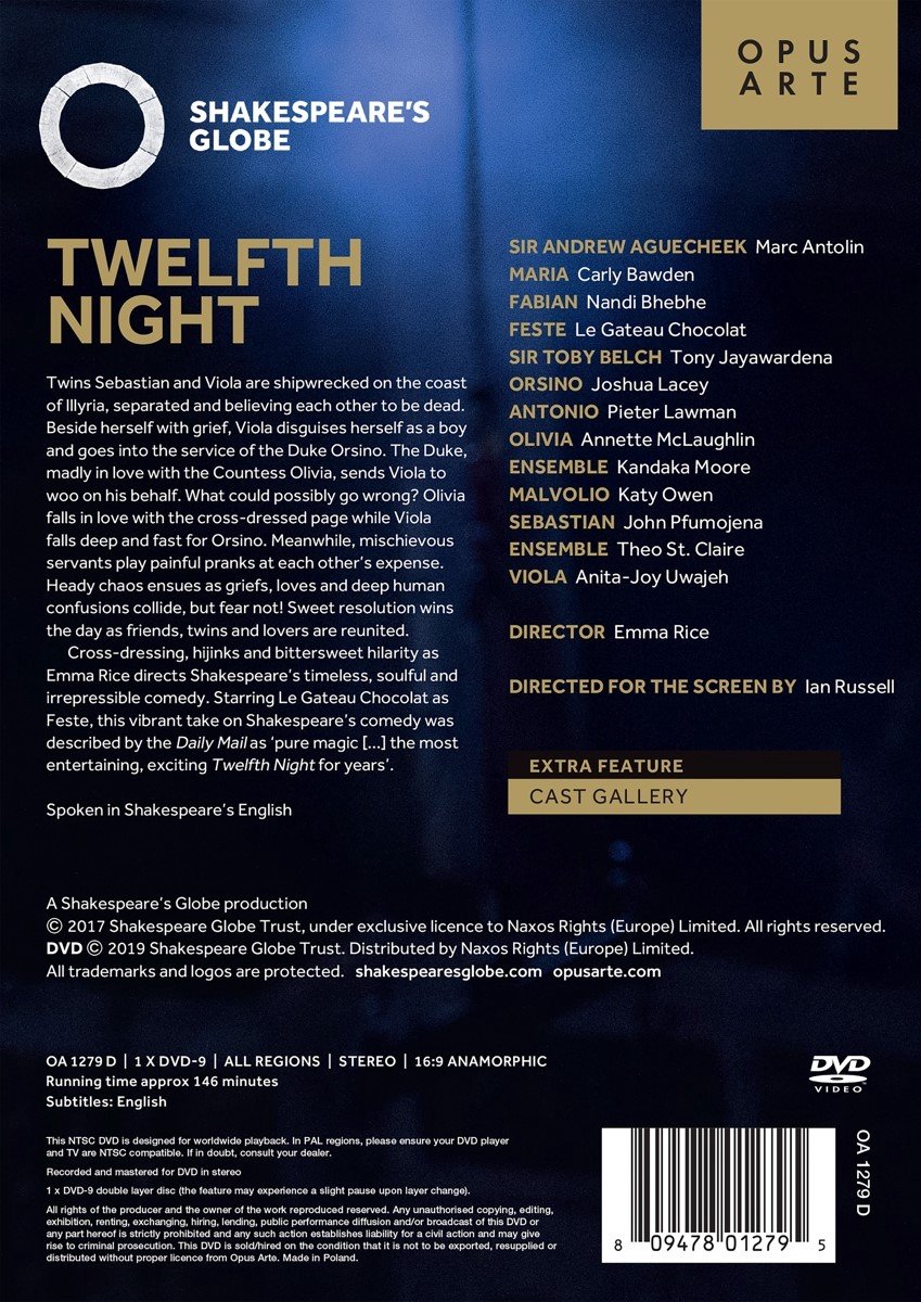 Shakespeares Globe Emma Rice - Twelfth Night (DVD), Shakespeares Globe Emma Rice | Muziek | bol.com