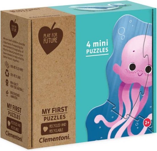 mini-legpuzzels Sea Life junior karton blauw 4-delig | bol.com