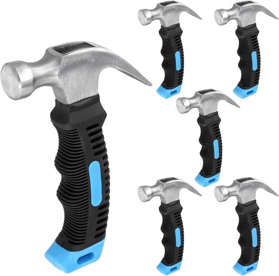 6 Pcs 8 oz Small Claw Hammer - Blunt Mini Hammer met Non-Slip Handle ...