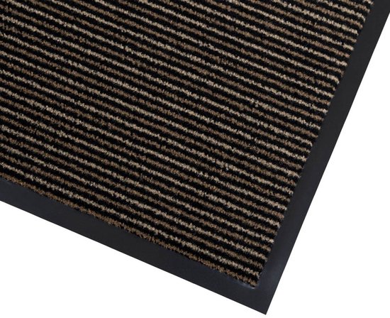 Droogloopmat gestreept bruin | bol