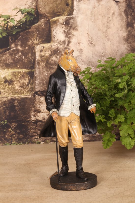Baroque - Decoratief beeld of figuur - Staand paard beeldje - gekleed ...