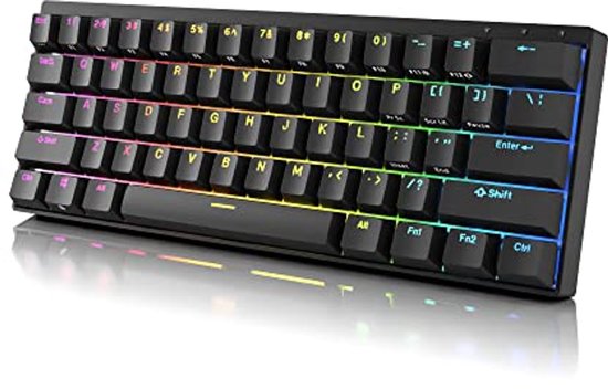 RGB Mechanisch Gaming-Toetsenbord 60% Layout met N-key Rollover en USB ...