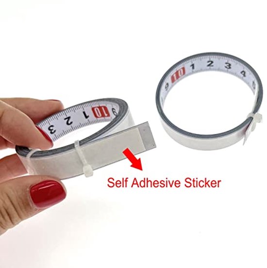 2 Pieces 1m and 2m Self Adhesive Tape Measure, Left to Right Steel Tape ...