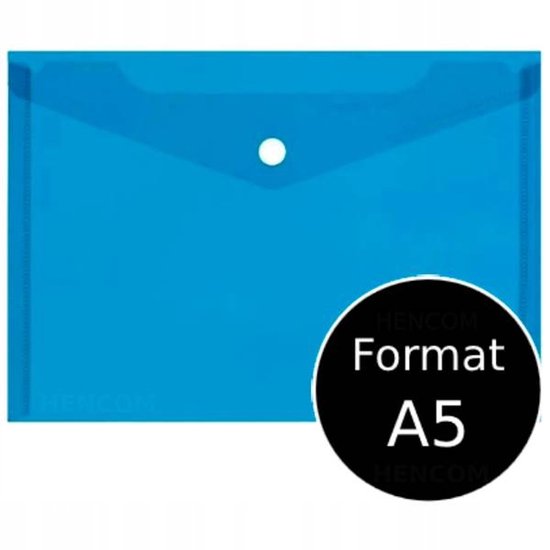 Taurus A5 Mapje met Drukknoop, PP, Transparant Blauw | bol