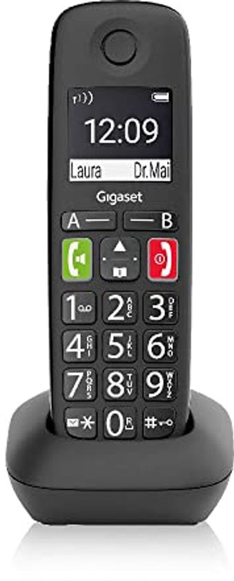 Draadloze telefoon met sterke geluidskwaliteit en grote cijfers voor ...