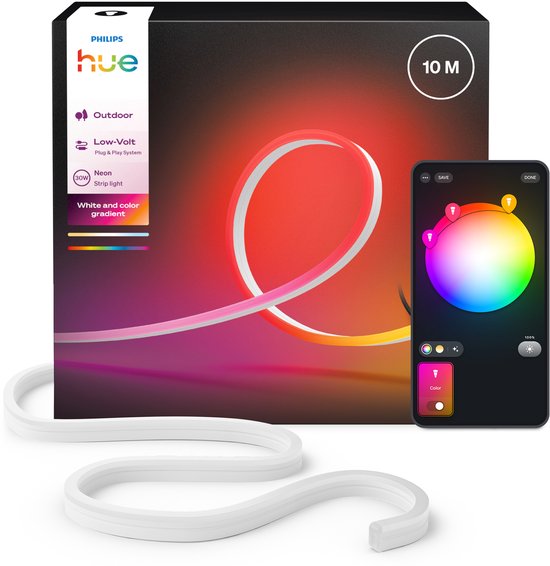 Philips Hue Neon LED strip voor buiten 10 m, Nauwkeurige ...
