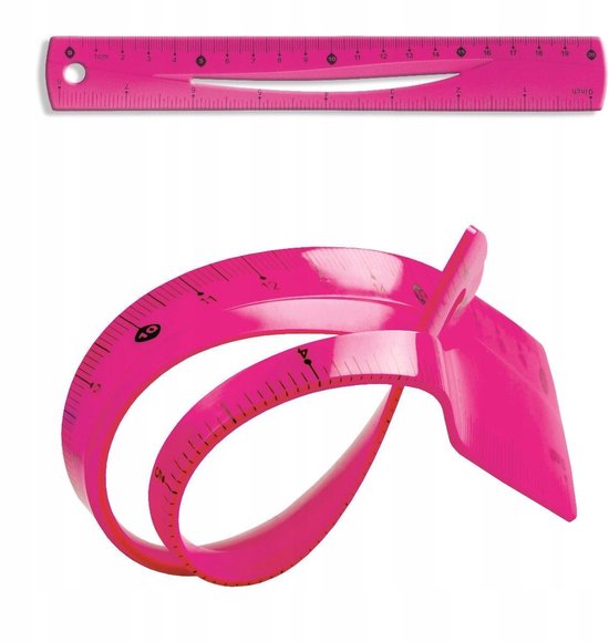 Flexibele Liniaal 20 cm TETIS BL020-RB Roze | bol
