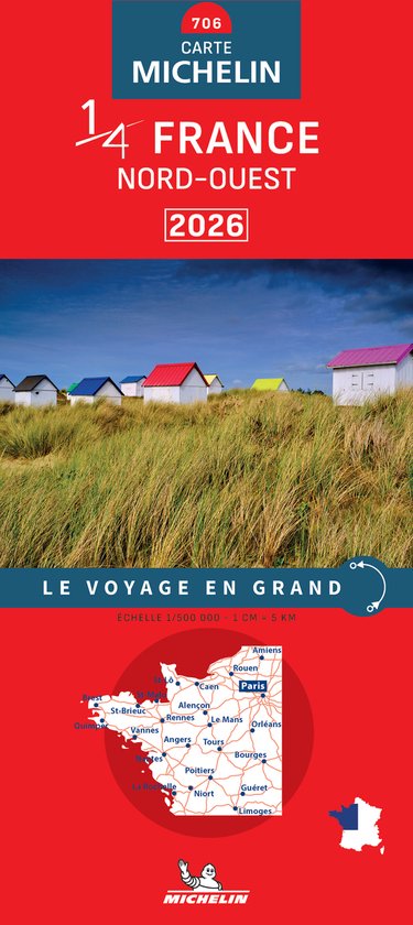 Northwestern France 2026 - Michelin National Map 706 | bol