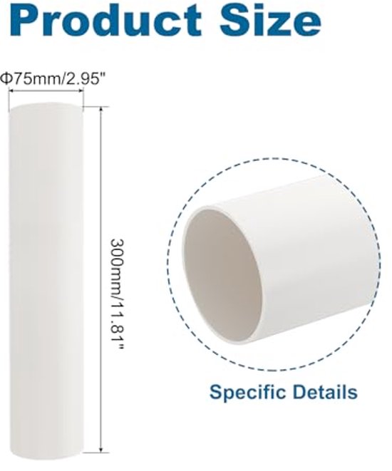 Conduit d'aération rond de 3 pouces - Capacité du tuyau en PVC de 12 ...