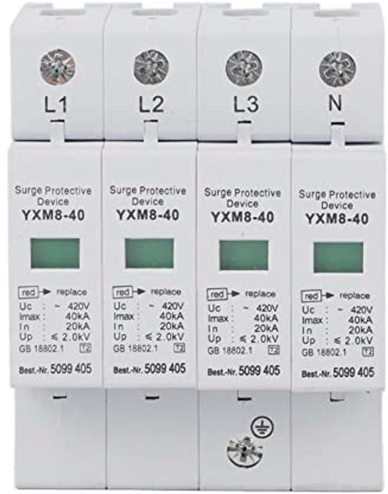 Low Voltage Home Surge Protector, 4P 40KA Home Surge Protection Device ...