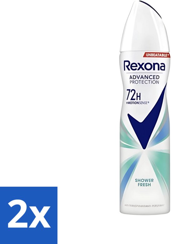 2 x Rexona Deodorant Spray Advanced Protection Shower Fresh 150 ml ...